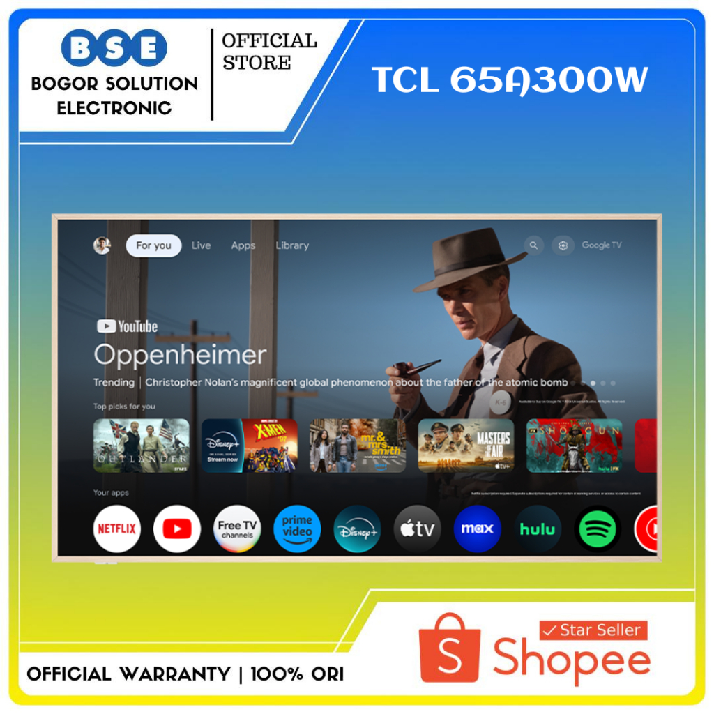 Jual TCL 65 Inch Qled TV The Frame 65A300W Smart TV With Google and ...