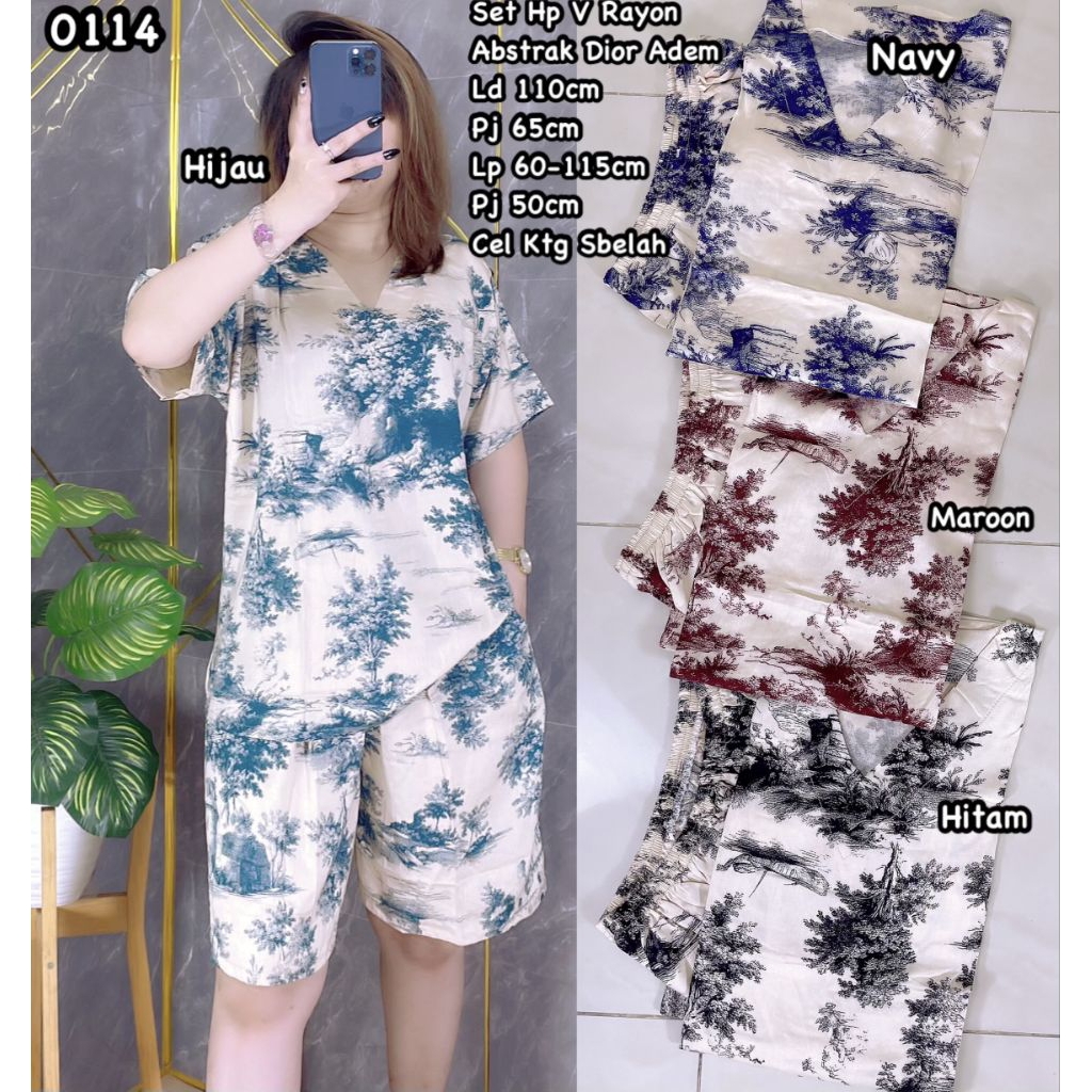 Jual CS 0114 / PW 387-6238 SETELAN V HP DAUN BAHAN RAYON ADEM | Shopee ...