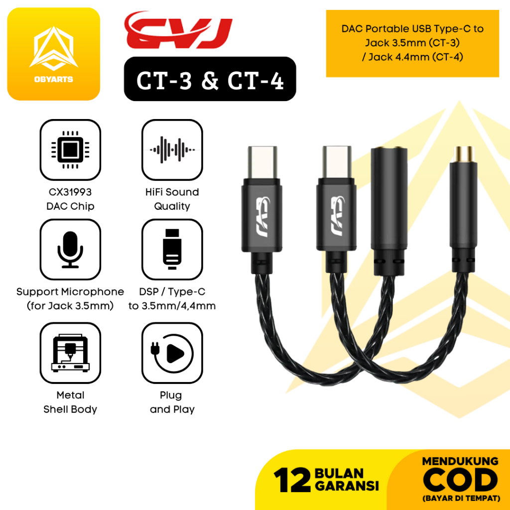 Jual CVJ CT-3 / CT3 / CT-4 / CT4 CX31993 Portable USB DAC / AMP Type C ...