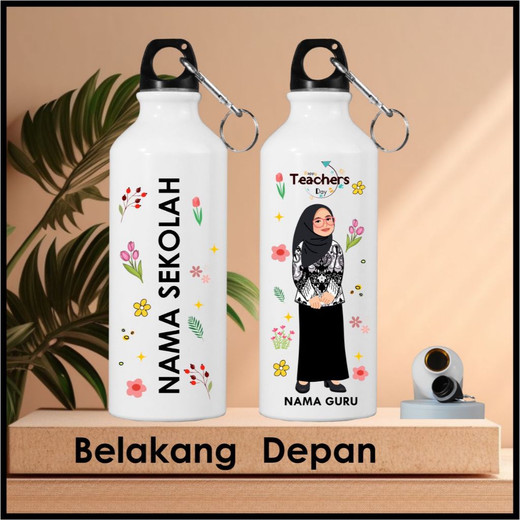 Jual Botol Karakter Hari Guru Nasional Happy Teacher Day Custom Nama ...