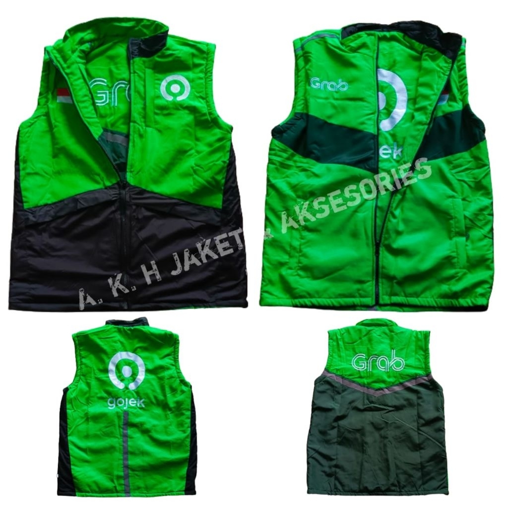 Jual Rompi Bolak Balik Gojek Gr.b bahan waterproof logo bordir | Shopee ...