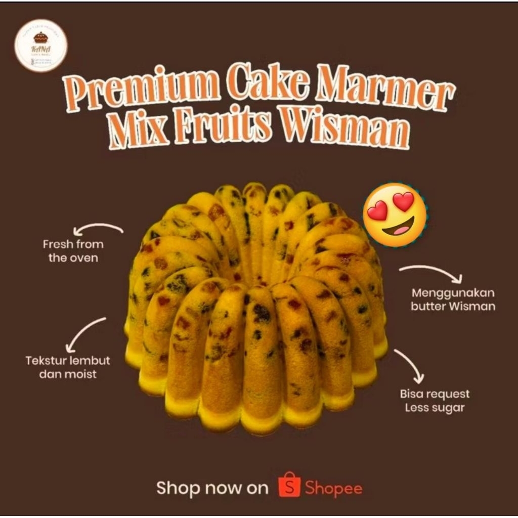 Jual Cake Marmer Mix Fruits Wisman (Premium) By Kana Bakery | Shopee ...