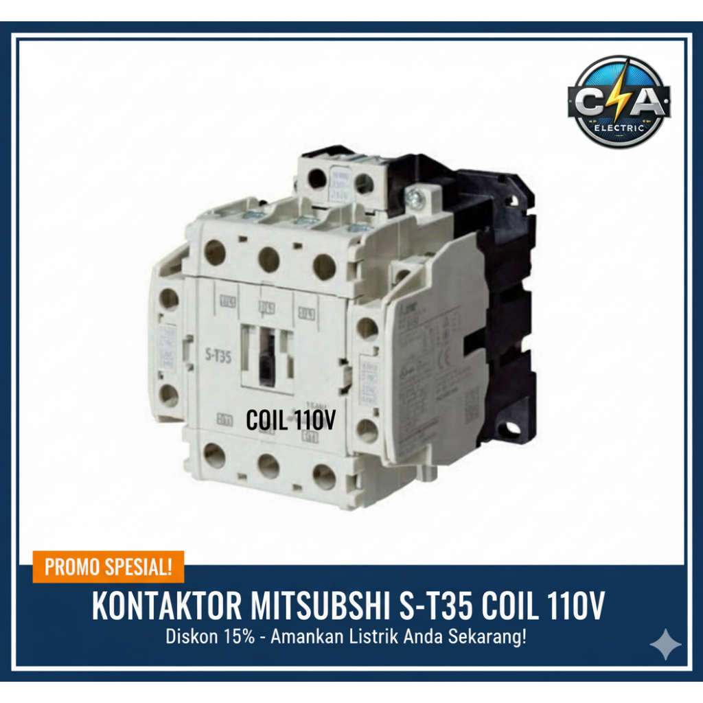 Jual Magnetic Contactor MITSUBISHI type S-T35 110V kontaktor S T35 ...