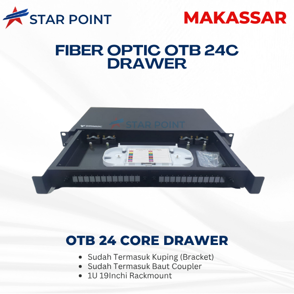 Jual Fiber Optic OTB 24 Core SC | 1U Drawer ODF OTB 24 Core Kosong ...