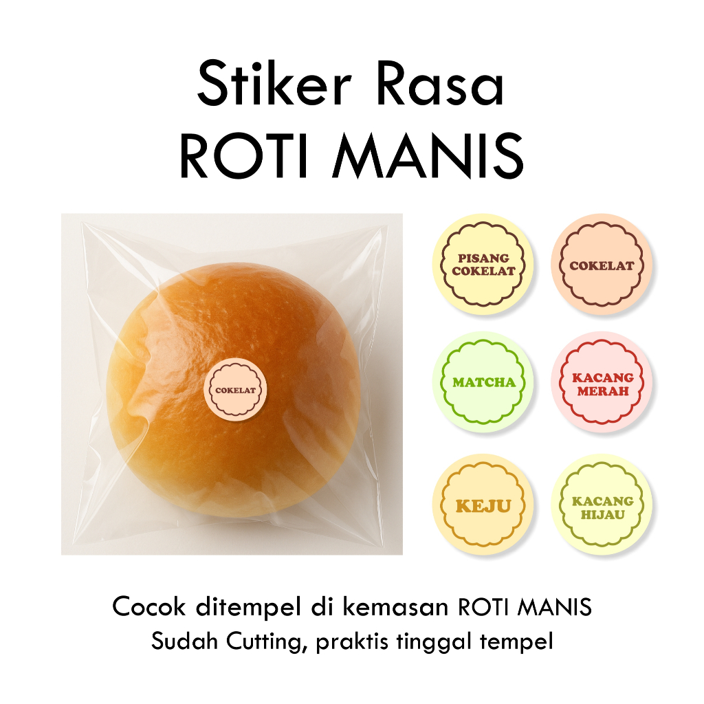 Jual Stiker Penanda Rasa Roti Manis - Label Premium untuk Kemasan ...