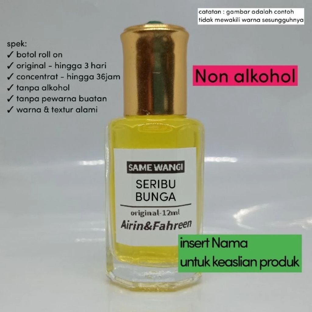 Jual Minyak Wangi Seribu Bunga 12ml Roll on | Parfum SAME WANGI | Cetak ...