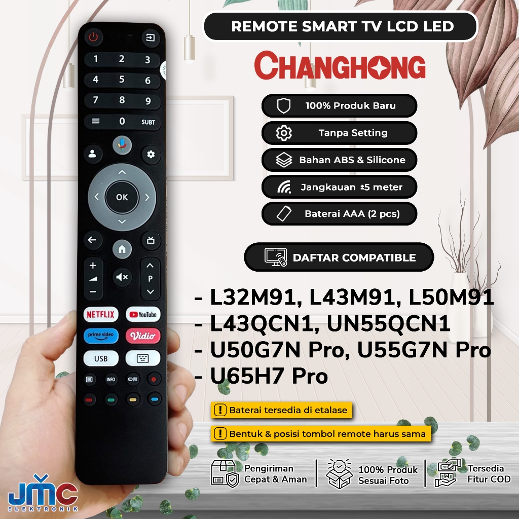 Jual Remote Smart Android TV Changhong L32M91 L43M91 L50M91 L43QCN1 ...