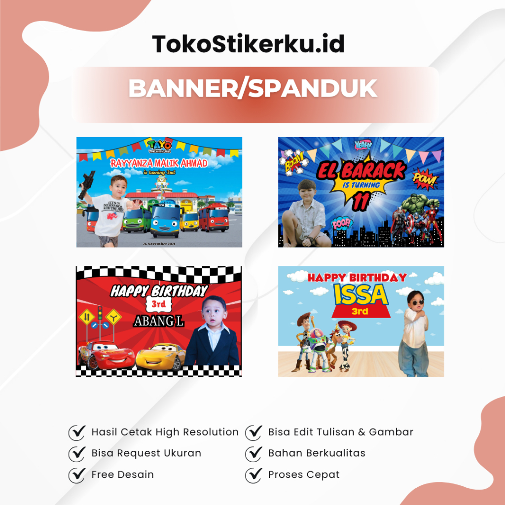 Jual BANNER ULANG TAHUN / BACKDROP ULTAH / SPANDUK ULANG TAHUN CUSTOM ...