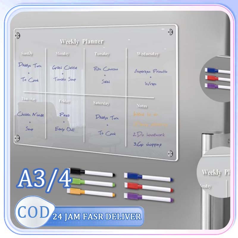 Jual Kalender Akrilik Wall Monthly Planner Custom Dinding Schedule ...