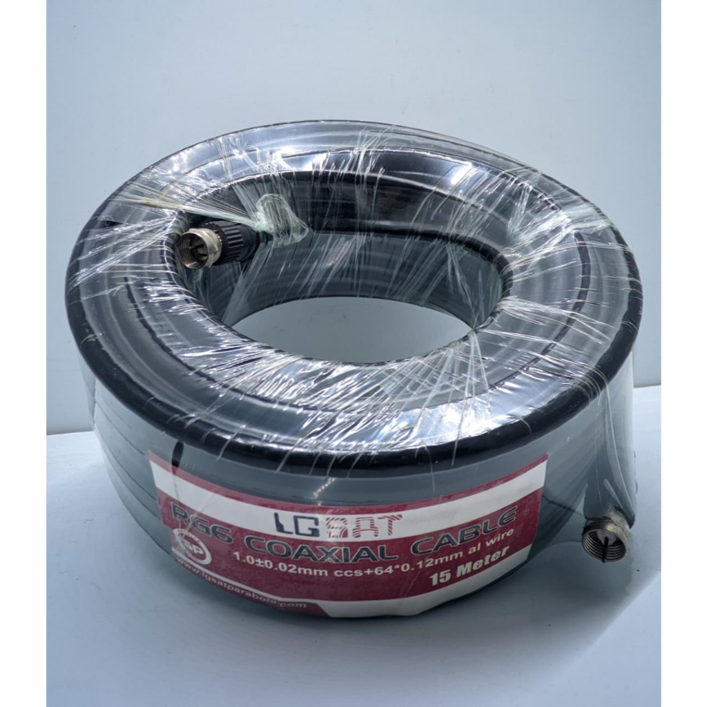 Jual KABEL LGSAT RG6 Coaxial 15M+ 2F Connector | Shopee Indonesia