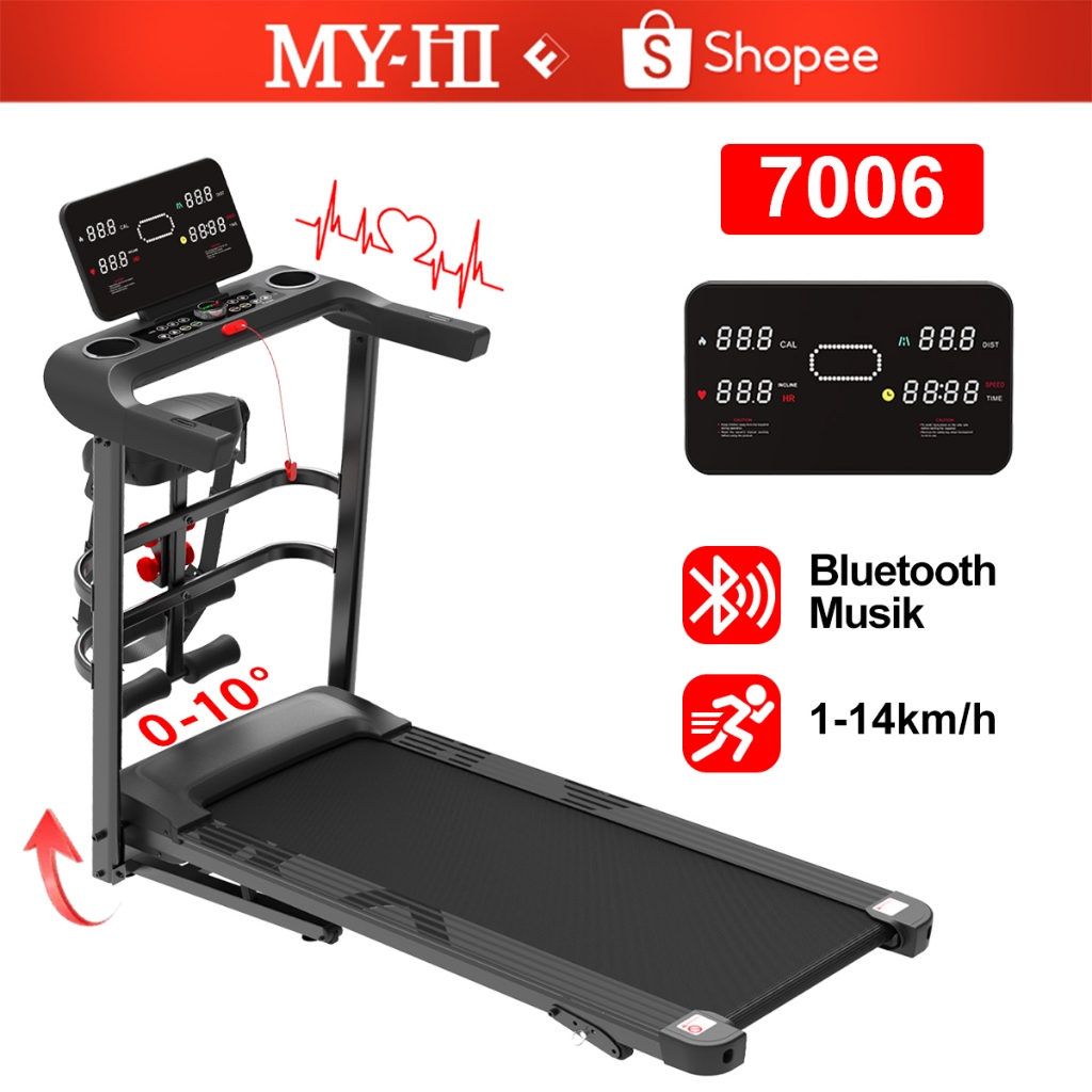 Jual MY-HI Treadmill electric 7006 LCD Bluetooth Musik portable alat ...