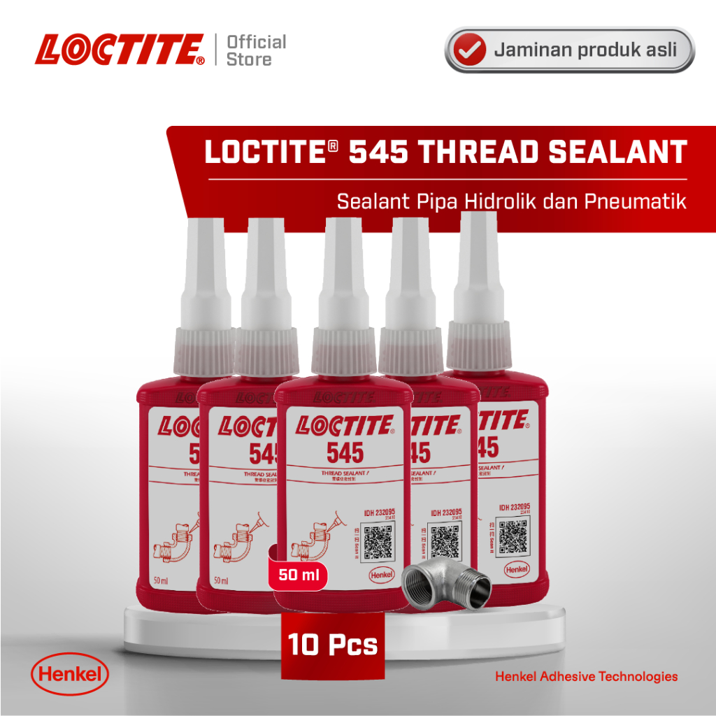Jual Henkel LOCTITE 545 Thread Sealant Seal Pipa Merah Hidrolik 50 ml ...