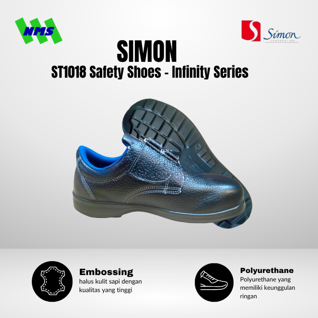 Jual Sepatu Safety Simon ST1018 Kulit Kerbau Asli PU Sole Jepang SNI ...