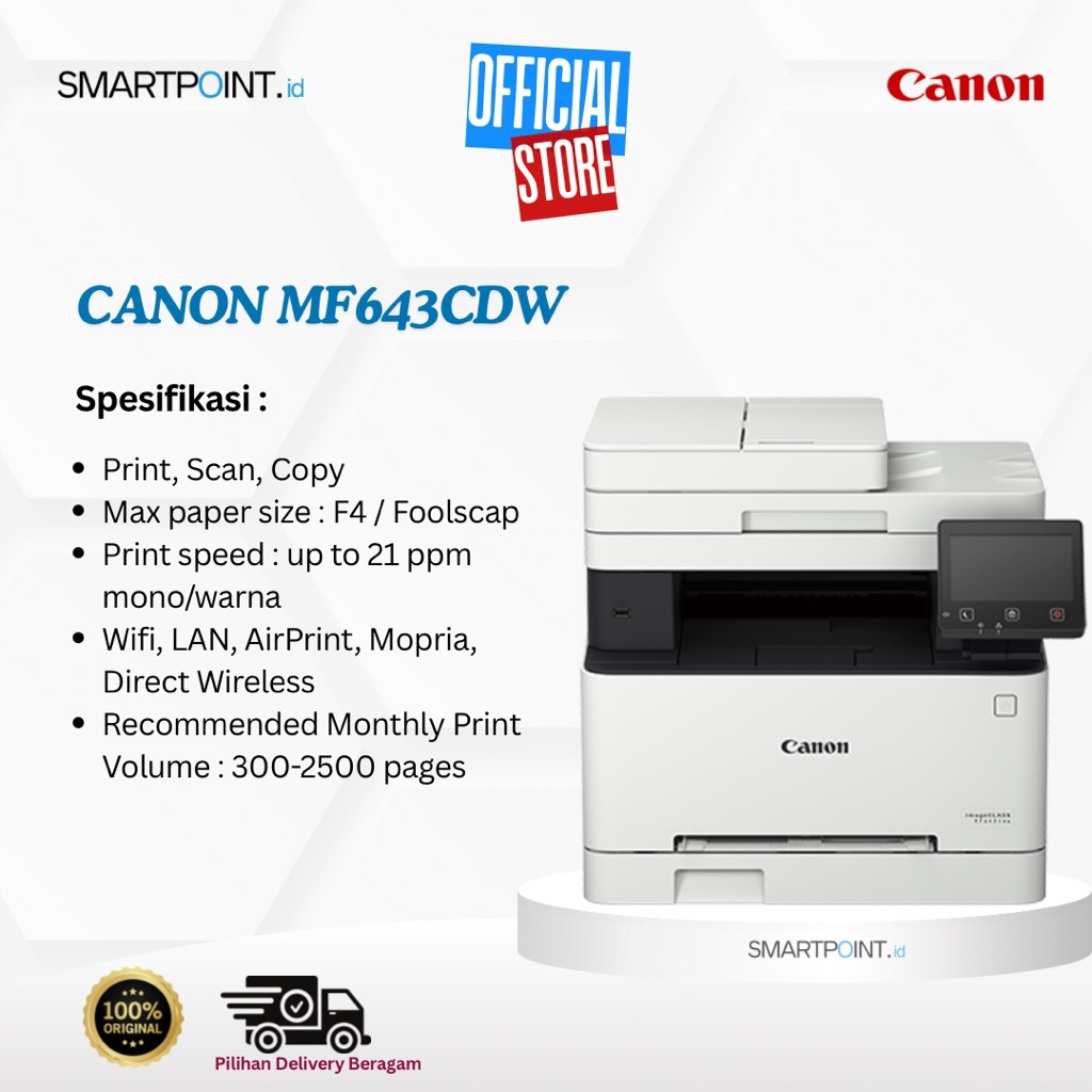 Jual Canon imageCLASS MF643Cdw – Printer Laser Warna Multifungsi (Print ...