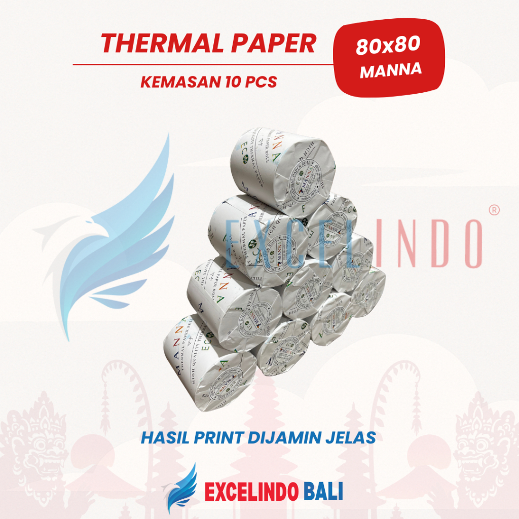 Jual (Isi 10 pcs) MANNA Thermal Paper Kertas Kasir Thermal 80x80 (Hasil ...