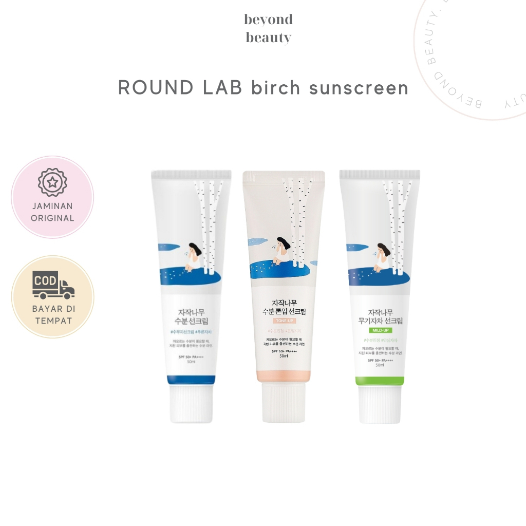 Jual ROUND LAB Birch Juice Moisturizing / Tone Up / Mild Up Sunscreen ...