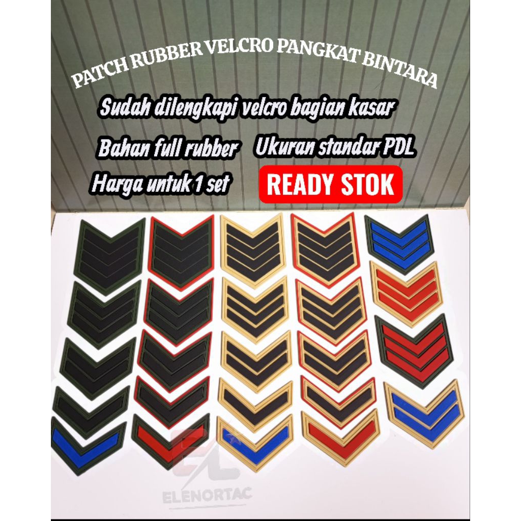 Jual patch rubber pangkat bintara serda sertu serka serma kopda koptu ...