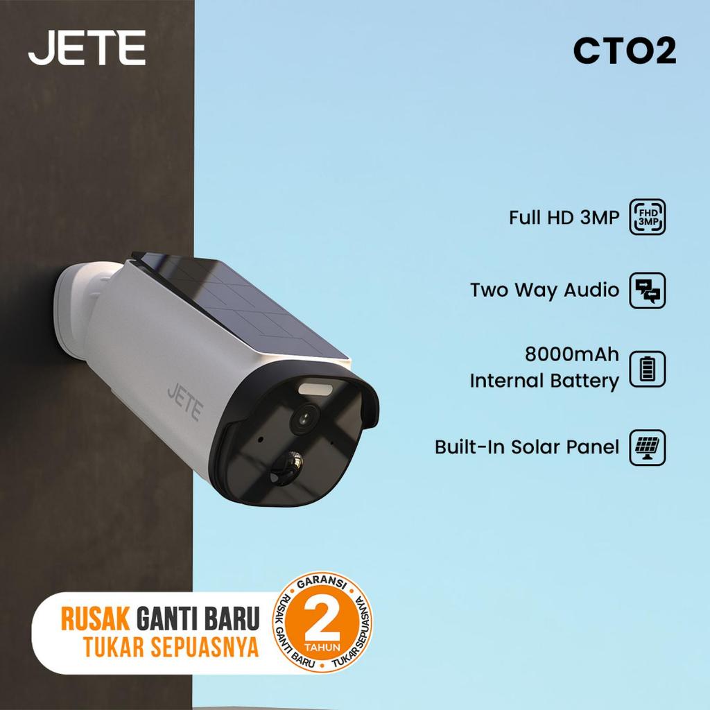 Jual CCTV JETE CTO2 Kamera CCTV Solar Panel Outdoor Full HD 3MP Smart ...