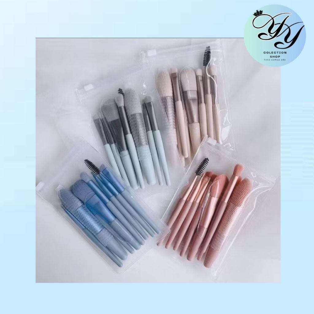 Jual KUAS MAKE UP 8 IN 1 / KUAS BRUS TOOLS SET PAKET KUAS FREE POUCH ...