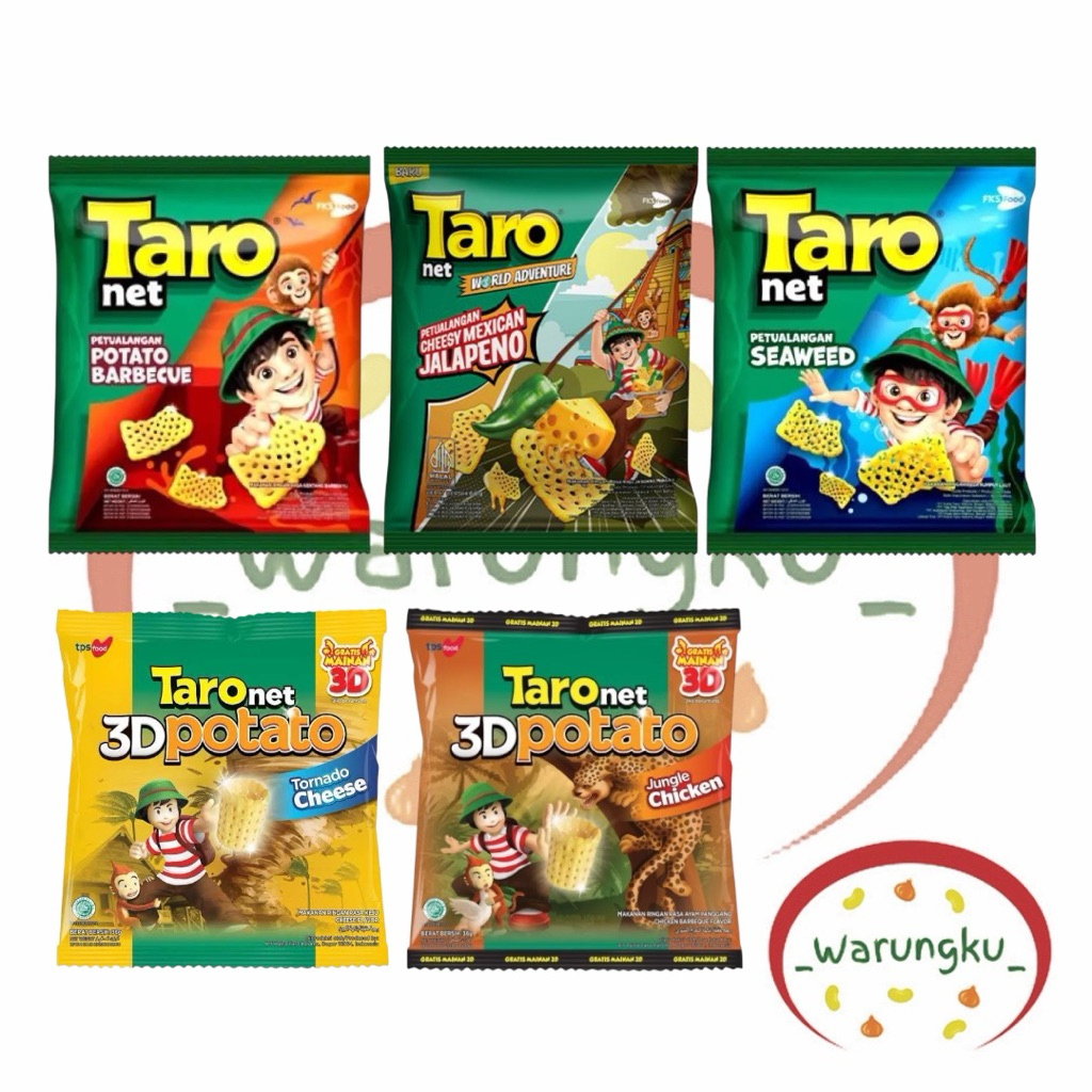 Jual TARO Net Potato Snack 17gr Chiki MEDIUM SIZE 3D Jalapeno Cheese ...