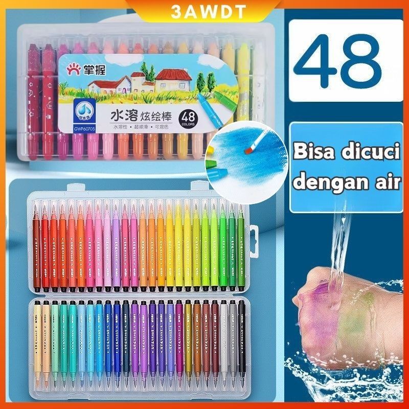 Jual [COD] (Bisa dicuci)Grasp Crayon Set 48/36 Warna Mata Sedang Silky ...