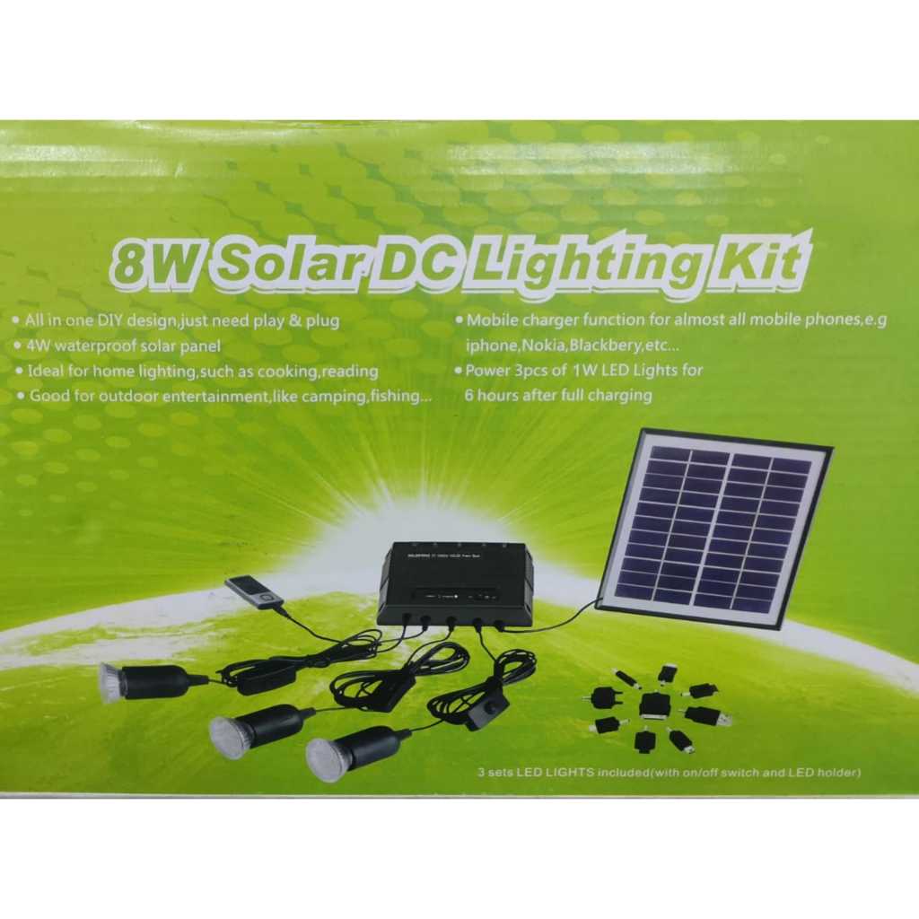 Jual Solar DC lighting kit 8w 3 set led light - Lampu Tenaga Surya 3 ...