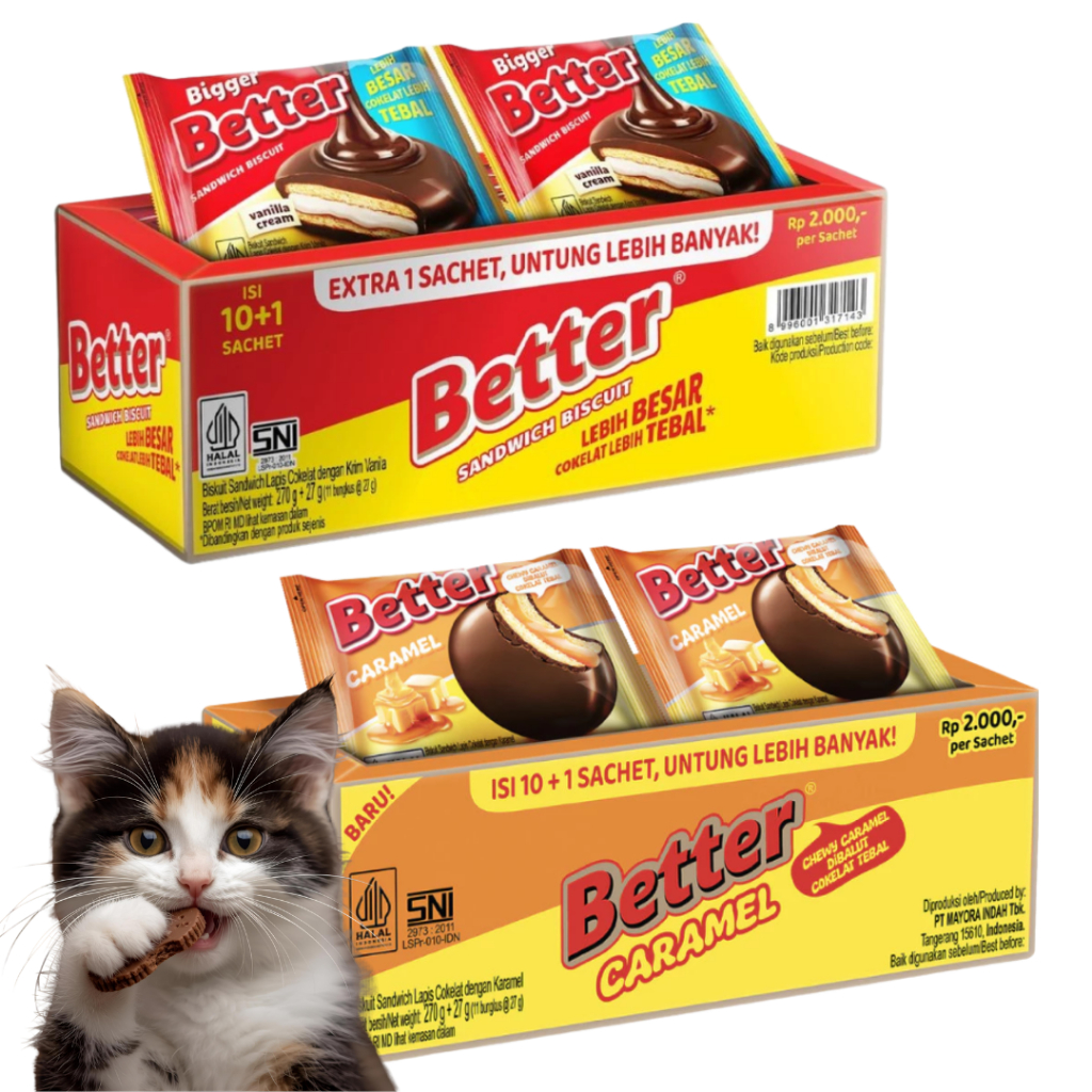 Jual BETTER BISKUIS COKLAT DAN CARAMEL SATU BOX ISI 11 BY~umufastore ...