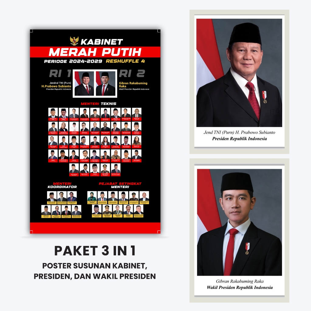 Jual Kawan Pustaka - Poster Kabinet Merah Putih Periode 2024-2029 ...