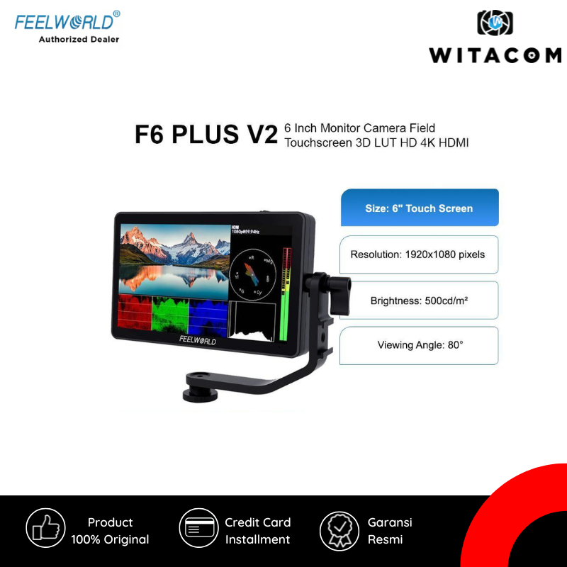 Jual Feelworld F6 PLUS V2 6 Inch Monitor Camera Field Touchscreen 3D ...