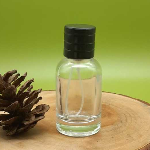 Jual BOTOL PARFUM 30ML BULAT BENING CLEAR SEMIPRESS - TUTUP HITAM KILAP ...
