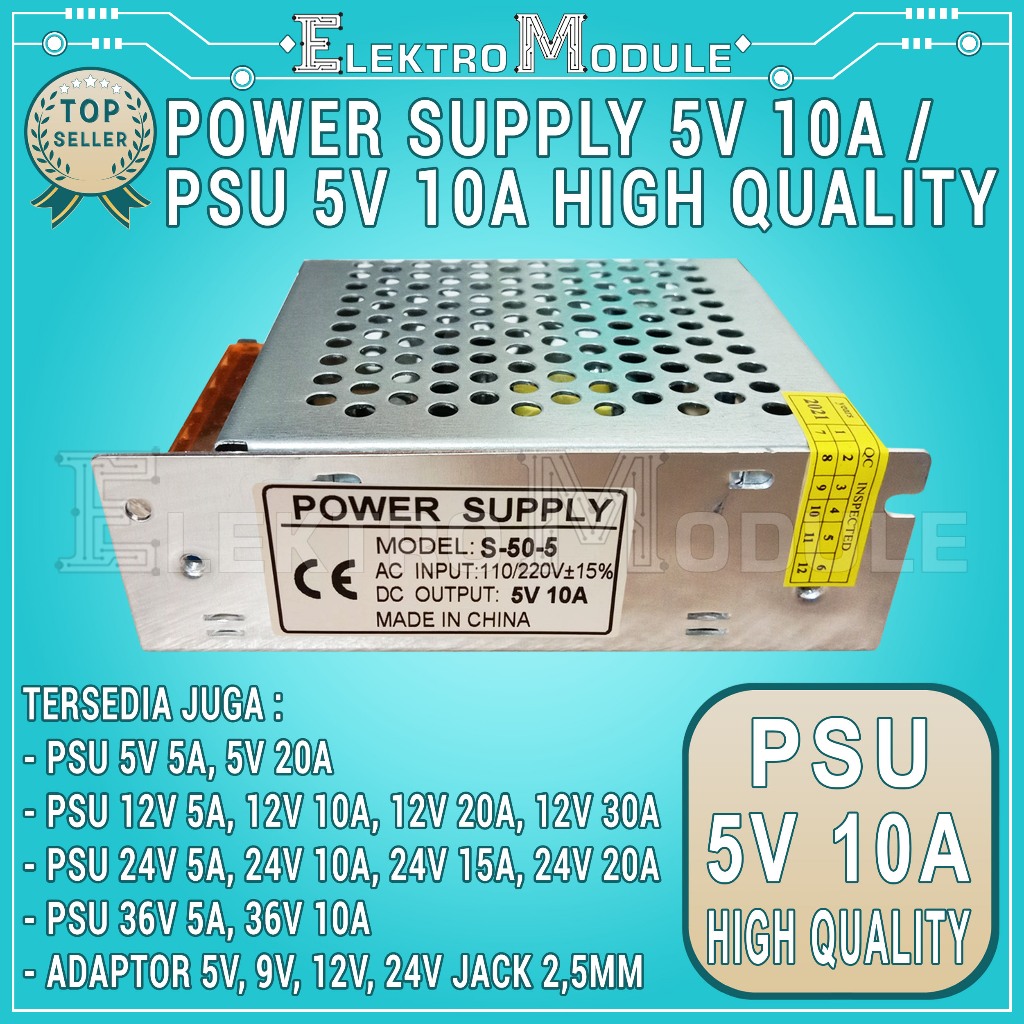 Jual Power Supply PSU 5V Switching Body Kecil Adaptor 5V 10A Power ...