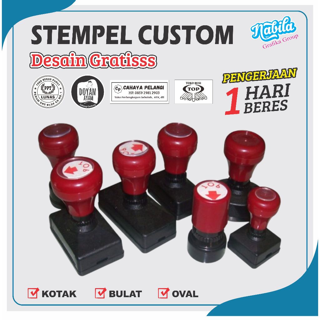 Jual Cetak Custom Stempel Flash Kotak Bulat Oval Stempel Otomatis Cap ...