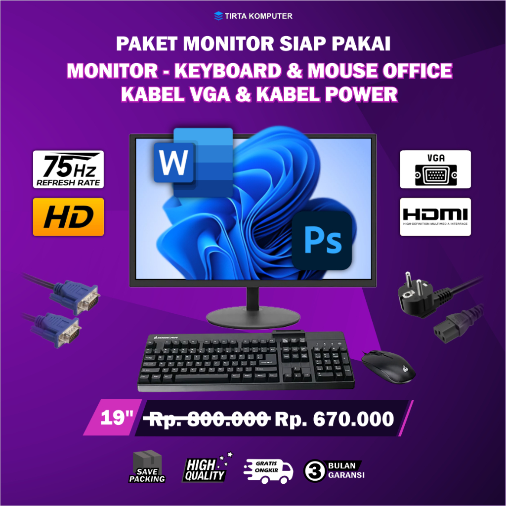 Jual Paket Monitor Komputer PC Siap Pakai | Shopee Indonesia
