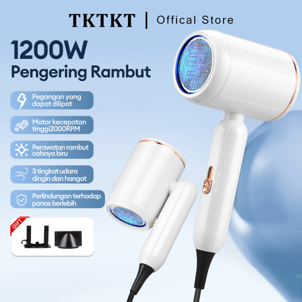 Jual TKTKT 1200W Foldable Hair Dryer Ion negative negatif hairdrayer ...