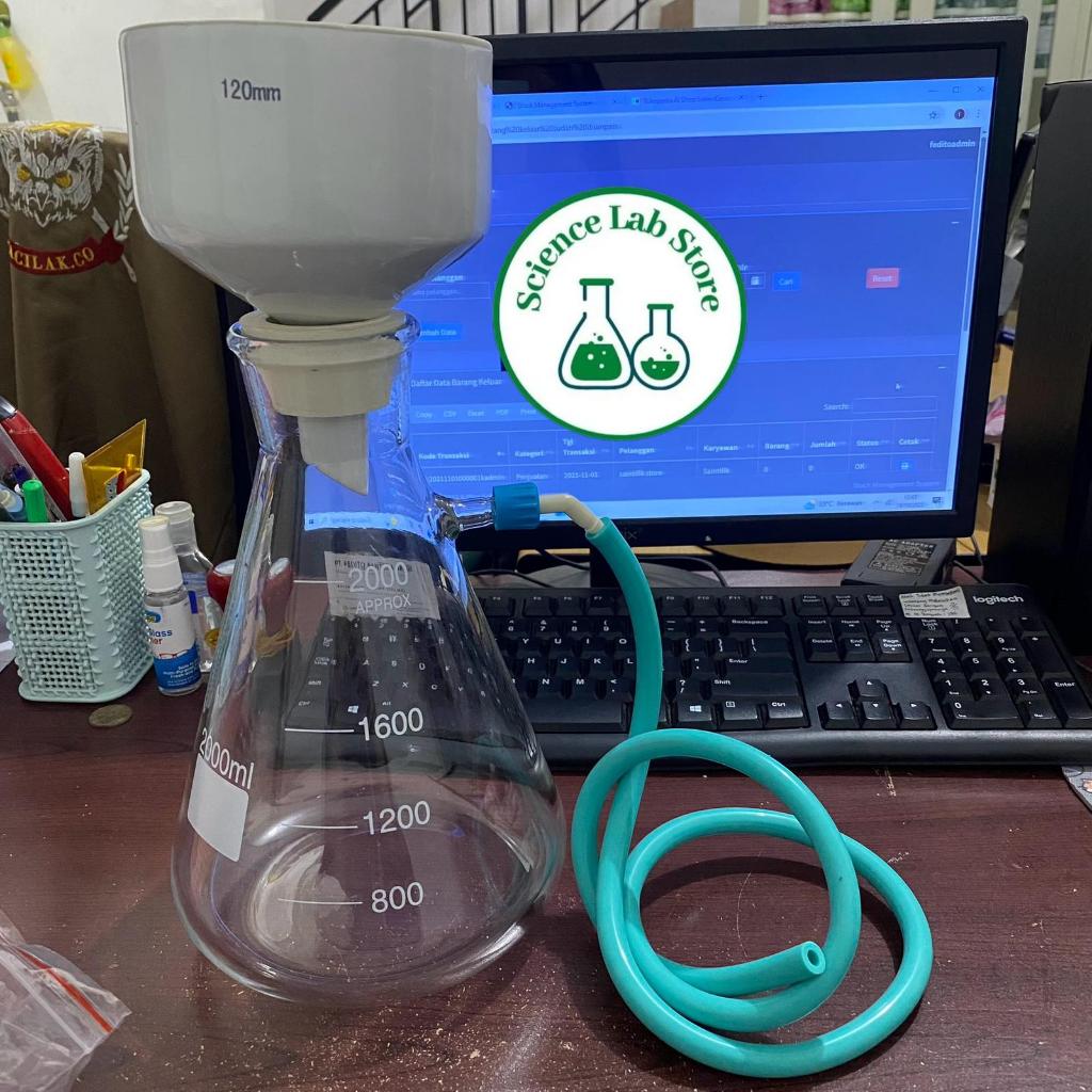 Jual Joanlab Set Vacuum Filtration Corong Buchner 120mm with Filtering ...