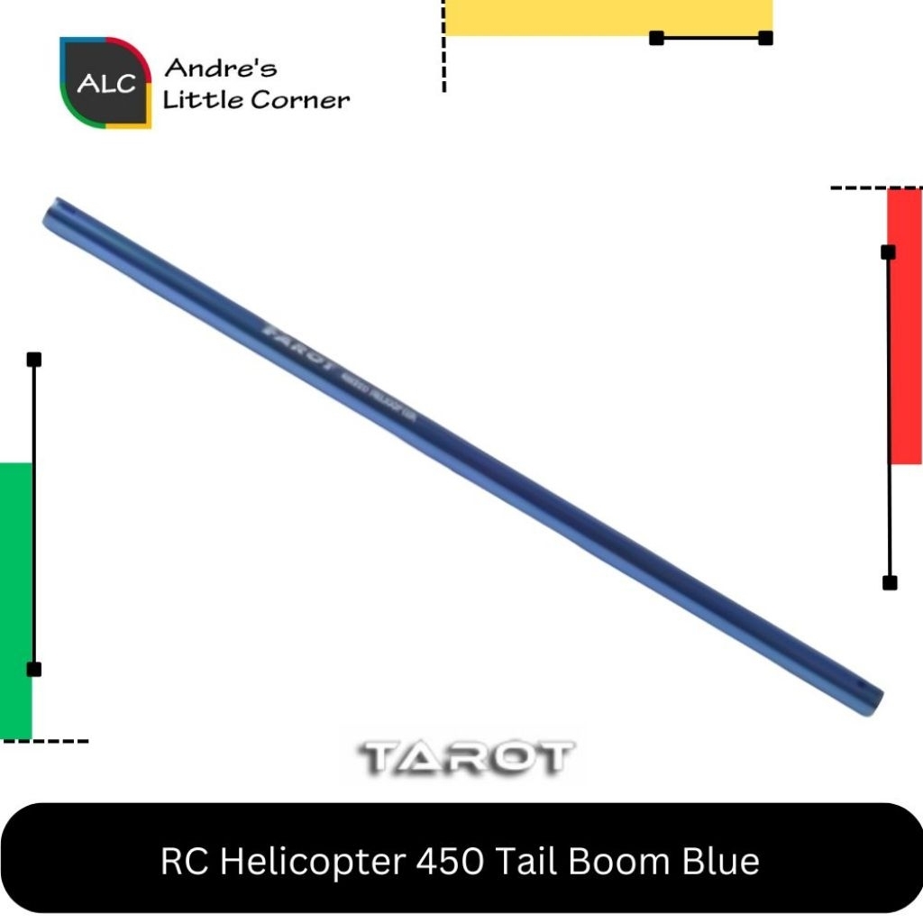 Jual Aluminium Tail Boom Blue for 450 RC Helicopter Tailboom Tail Pipe ...