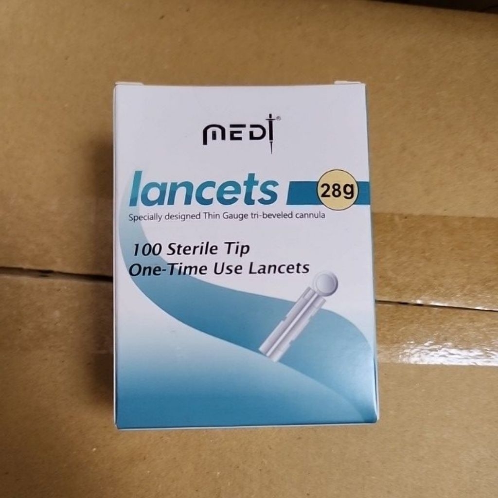 Jual Lancets Medi 28g Lancet Cek Strip Darah 100 Sterile Tip | Shopee ...