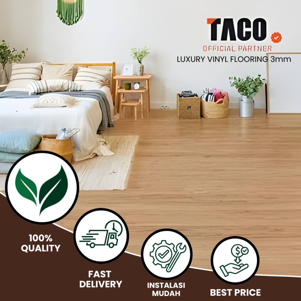 Jual TACO Vinyl Lantai 3mm - Vinyl Plank TACO Tebal 3mm Motif Kayu ...