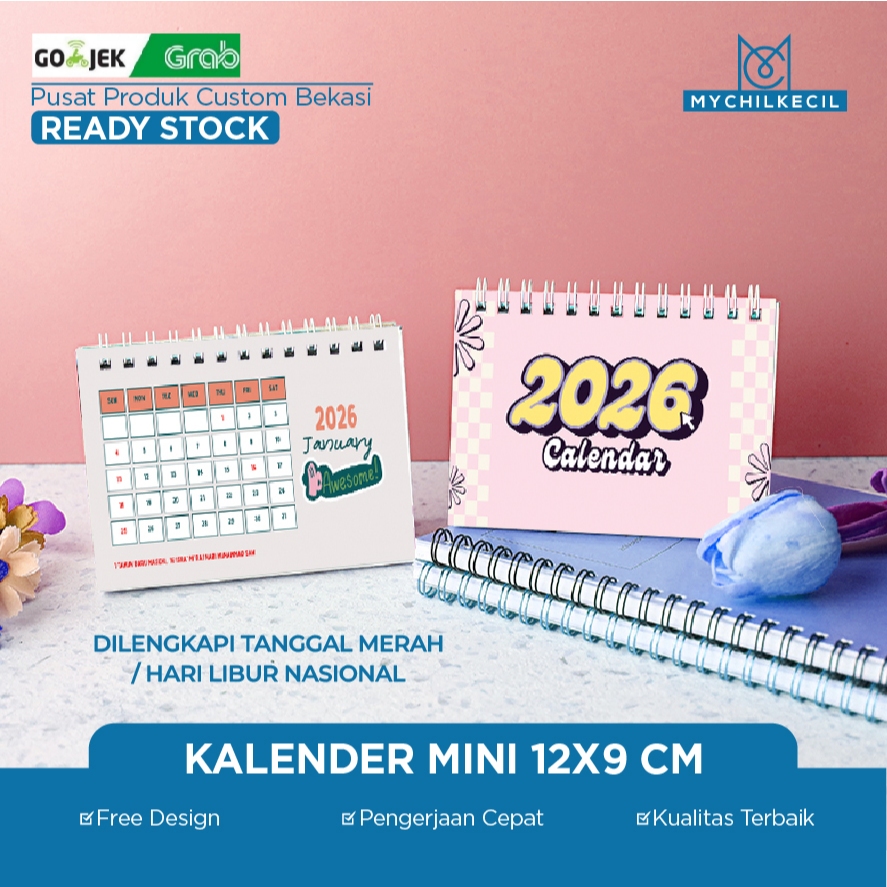 Jual (READY) Kalender Meja Mini 2026 Ukuran 12x9 cm Banyak Motif ...