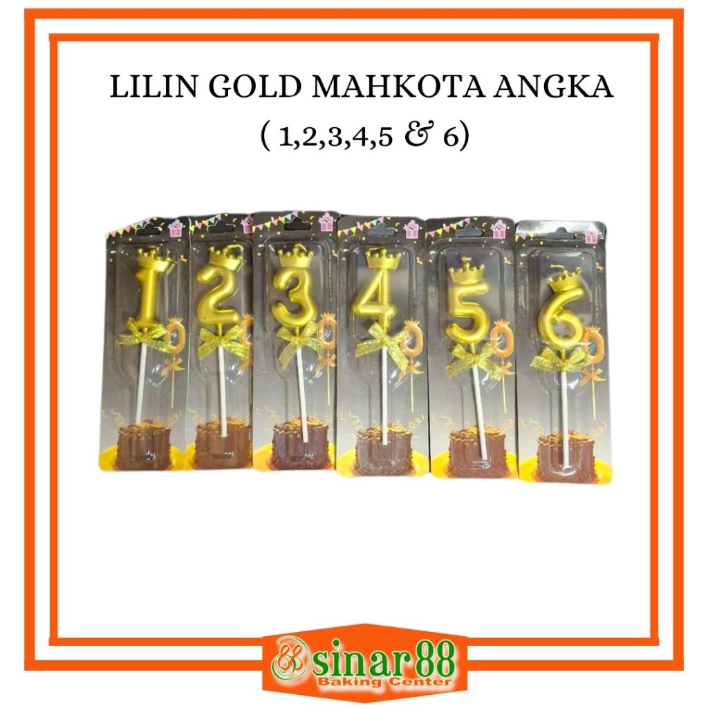 Jual LILIN GOLD MAHKOTA ( ANGKA 1,2,3,4,5 & 6 ) | Shopee Indonesia