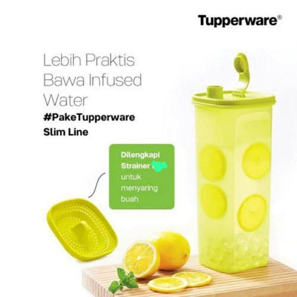 Jual Botol air minum Tupperware Slim line 2L Liter | Shopee Indonesia