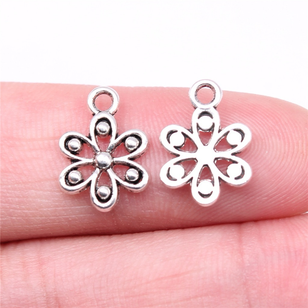 Jual [20 pcs] bunga 14x10mm 0.5g charm besi liontin pendant DIY making ...