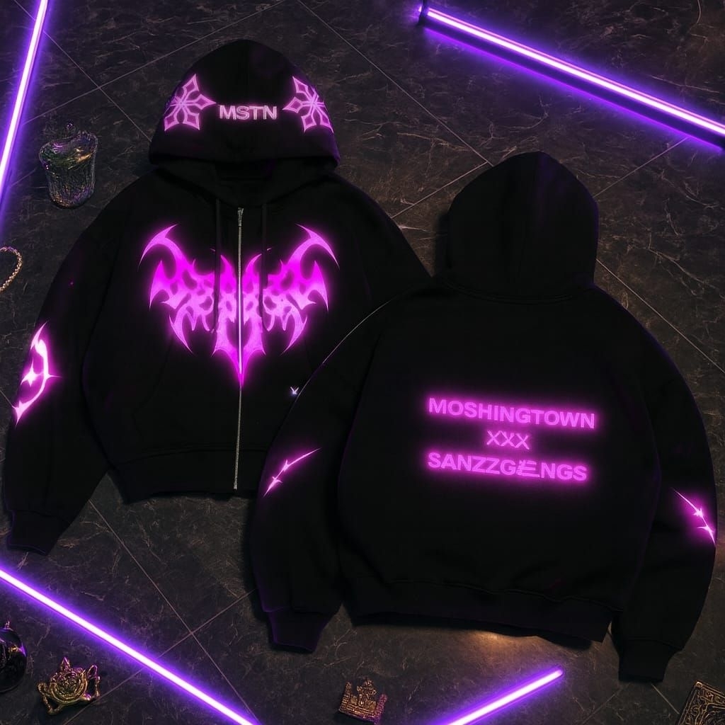 Jual SABLON MENYALA PINK | double Zipper Hoodie boxy BP bastard Zip ...