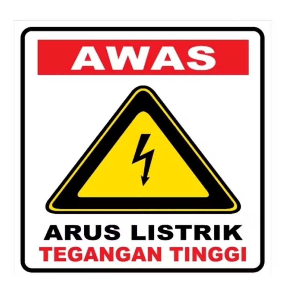 Jual stiker vinyl AWAS ARUS LISTRIK TEGANGAN TINGGI UK.15X15CM ...
