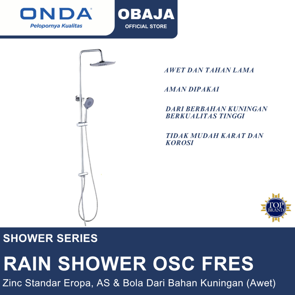 Jual Onda Rain Shower Full Set OSC Fres Onda / Satu Set Tiang Shower ...