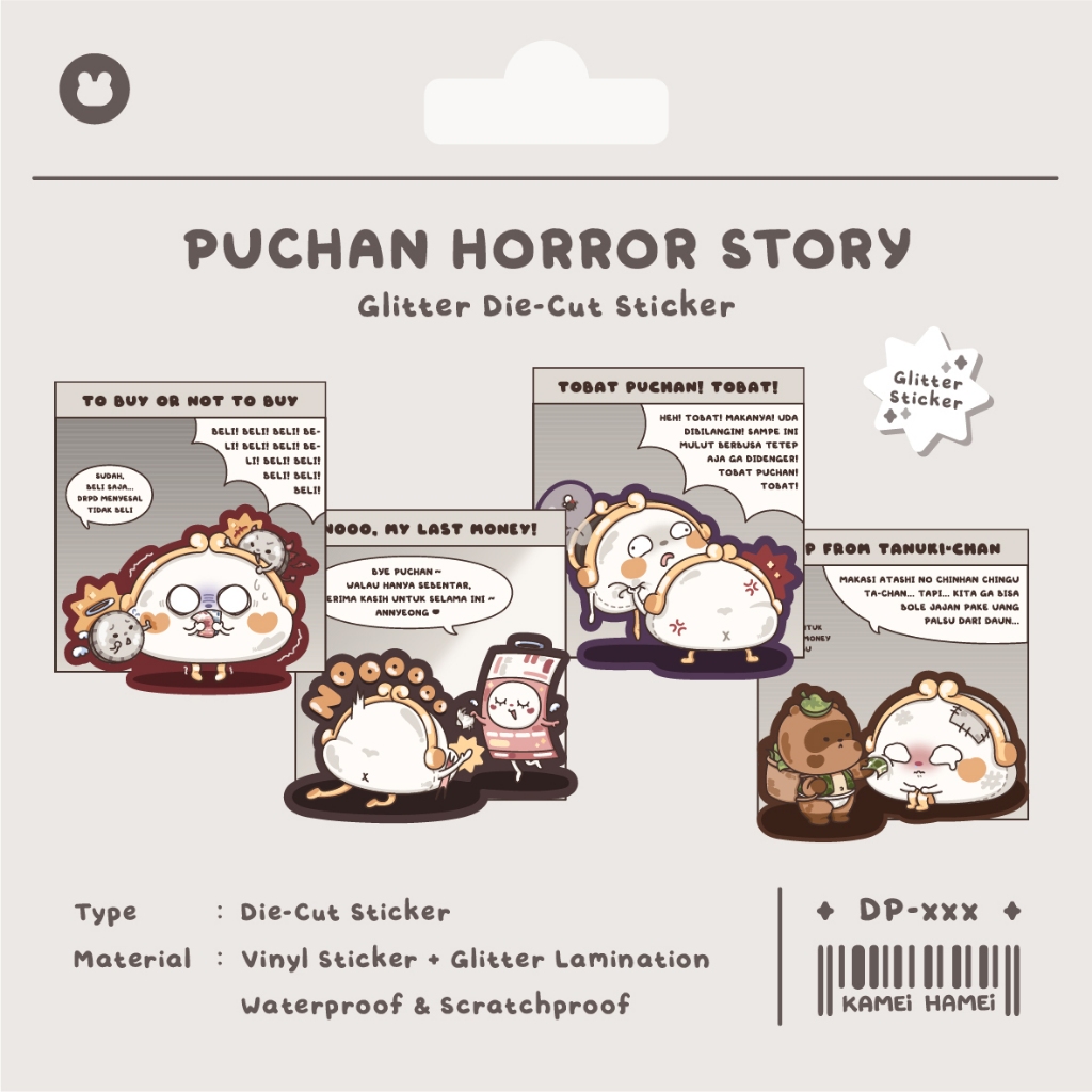 Jual Puchan Horror Story | Kamei Hamei Die-Cut Sticker | Shopee Indonesia