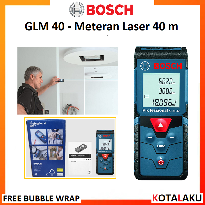 Jual Bosch GLM40 GLM 40 Meteran Laser Digital Rangefinder Alat Ukur ...