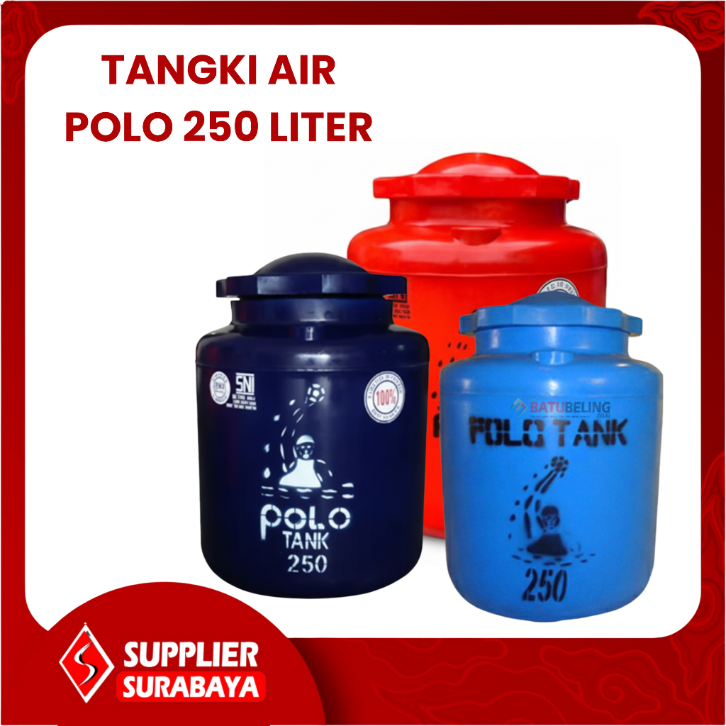 Jual Tandon Air 250 Liter Polo Plastik Tangki Penampungan Tandon TB250 ...
