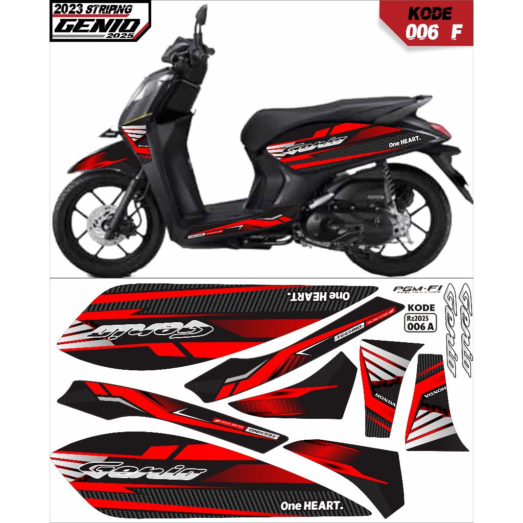 Jual Stiker striping varasi Motor Genio 2023 - 2025 Desain Sporty dan ...