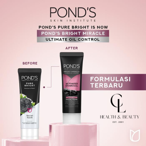 Jual Ponds Pure Bright Facial Foam Charcoal | Shopee Indonesia